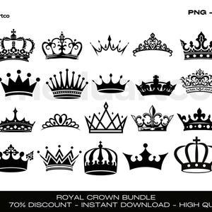 Royal Crown Bundle SVG, King Crown SVG, Queen Crown SVG, Princess Tiara ...