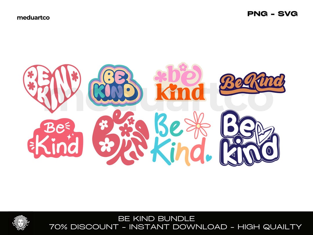 Be Kind SVG Bundle: Kind Quote Designs (digital Download) - Etsy
