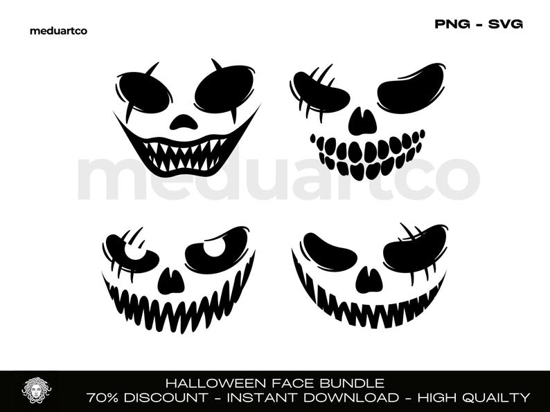 Halloween Face Svg, Horror Face Svg, Horror Skull Face Svg, Horror ...