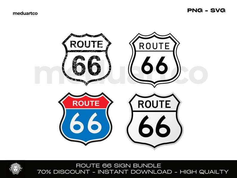 Route 66 Sign SVG, Road Sign SVG, Highway Sign Svg, USA Road Svg, Route ...