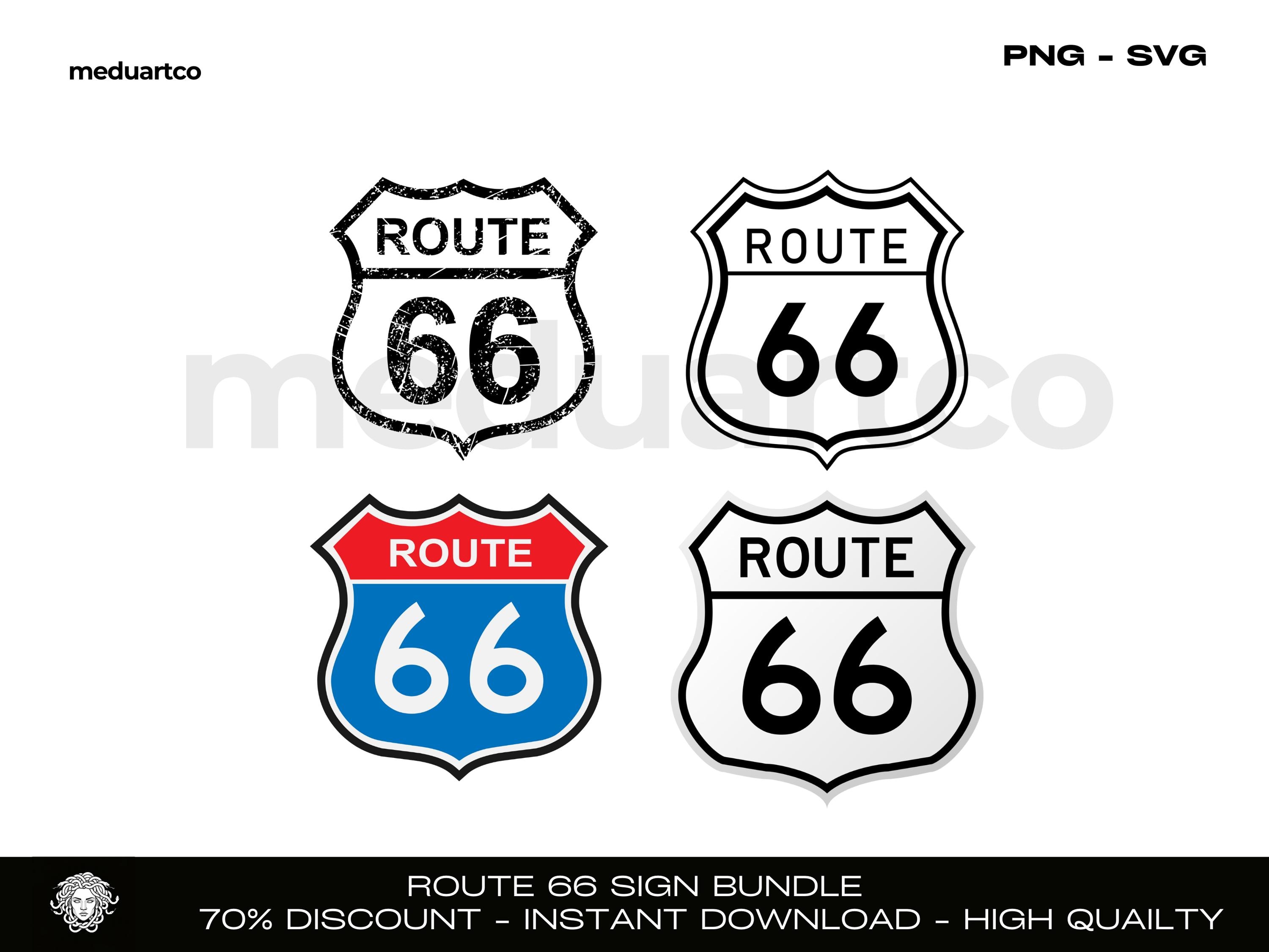 Route 66 Sign SVG, Road Sign SVG, Highway Sign Svg, USA Road Svg, Route ...