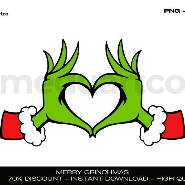 Grinch Hands Heart - Etsy
