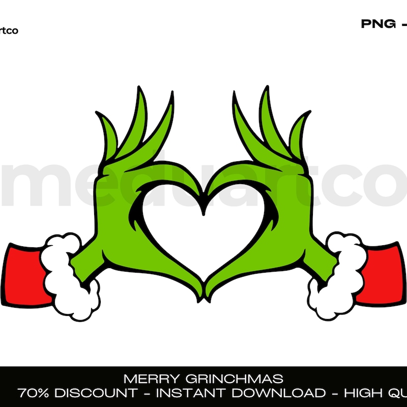 Grinch Heart Hands Svg - Etsy