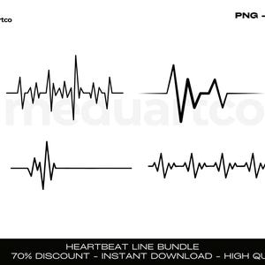 Heartbeat Line SVG Files: ECG EKG Cut Files (digital Download) - Etsy