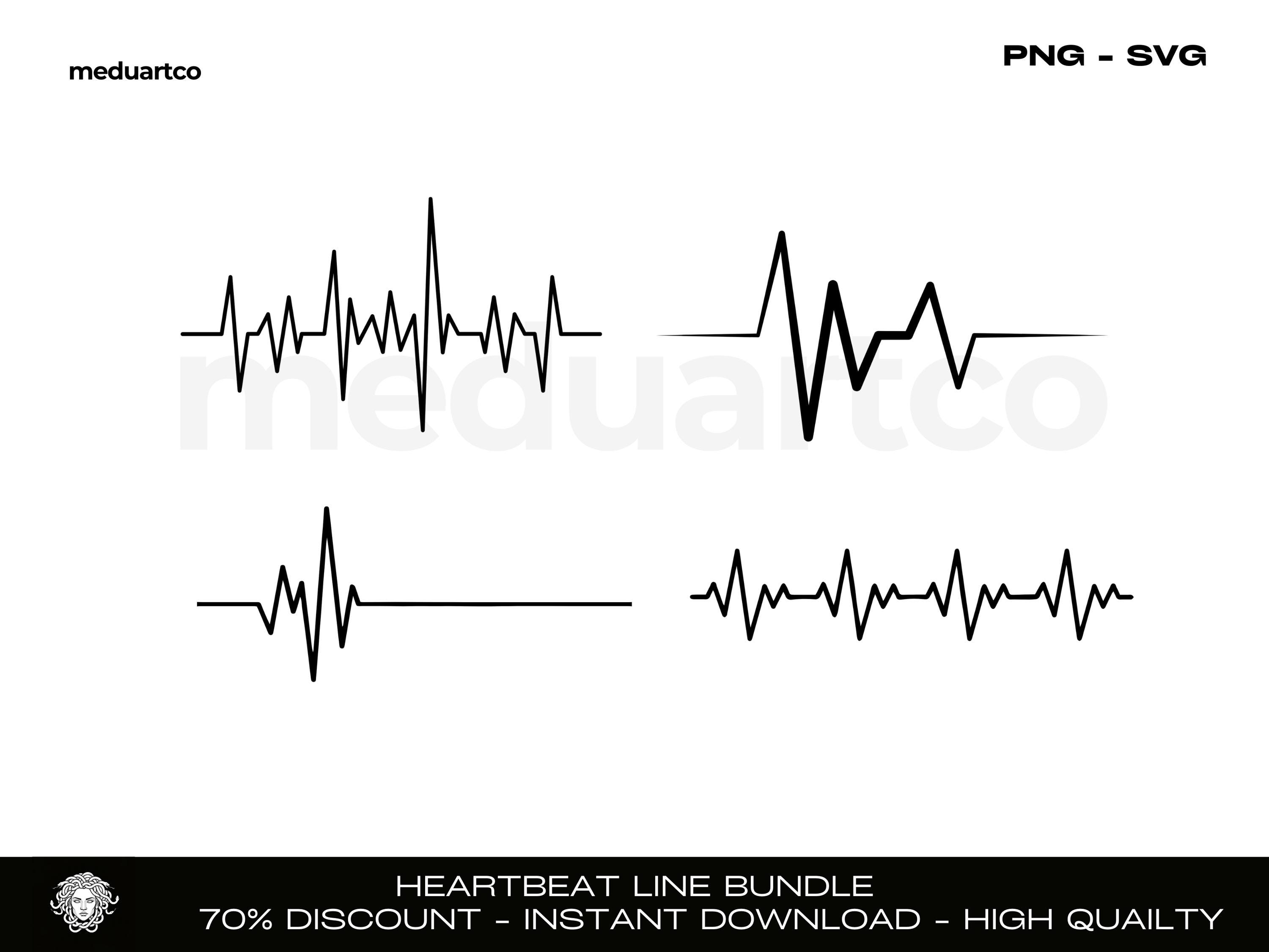 Heartbeat Line SVG Files: ECG EKG Cut Files (digital Download) - Etsy