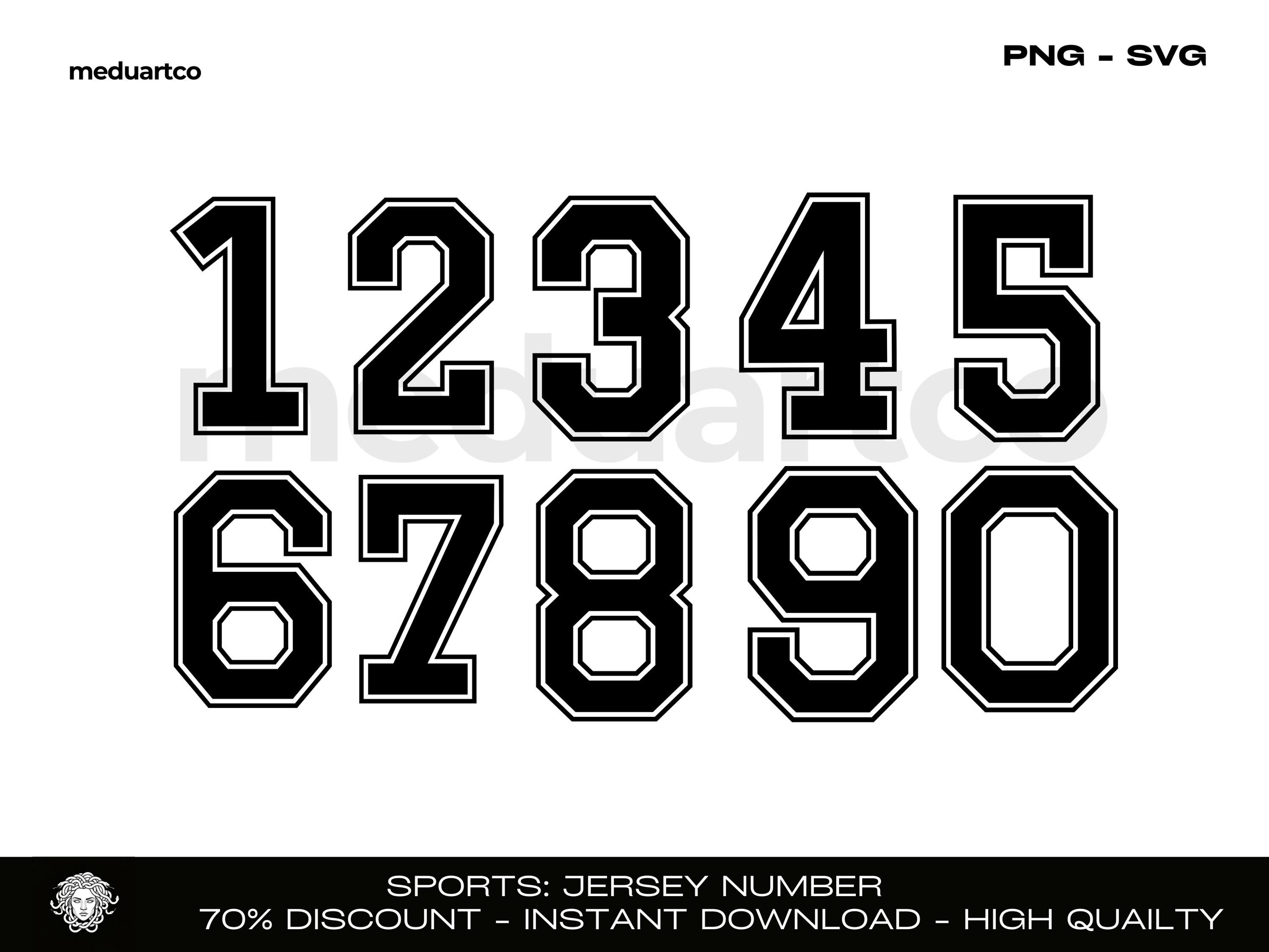 Jersey Number SVG: Sports Font Template (digital Download) - Etsy