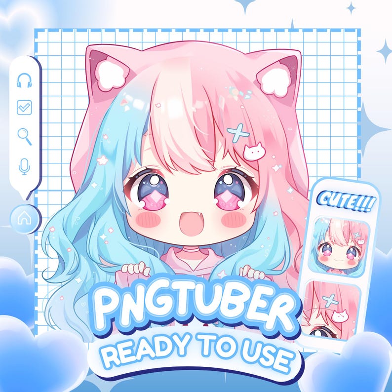 Premade Laura Girl Pngtuber | Cute Vtuber Avatar With Happy & Angry ...