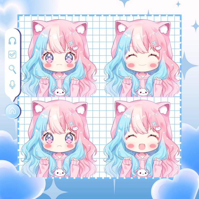 Premade Laura Girl Pngtuber | Cute Vtuber Avatar With Happy & Angry ...