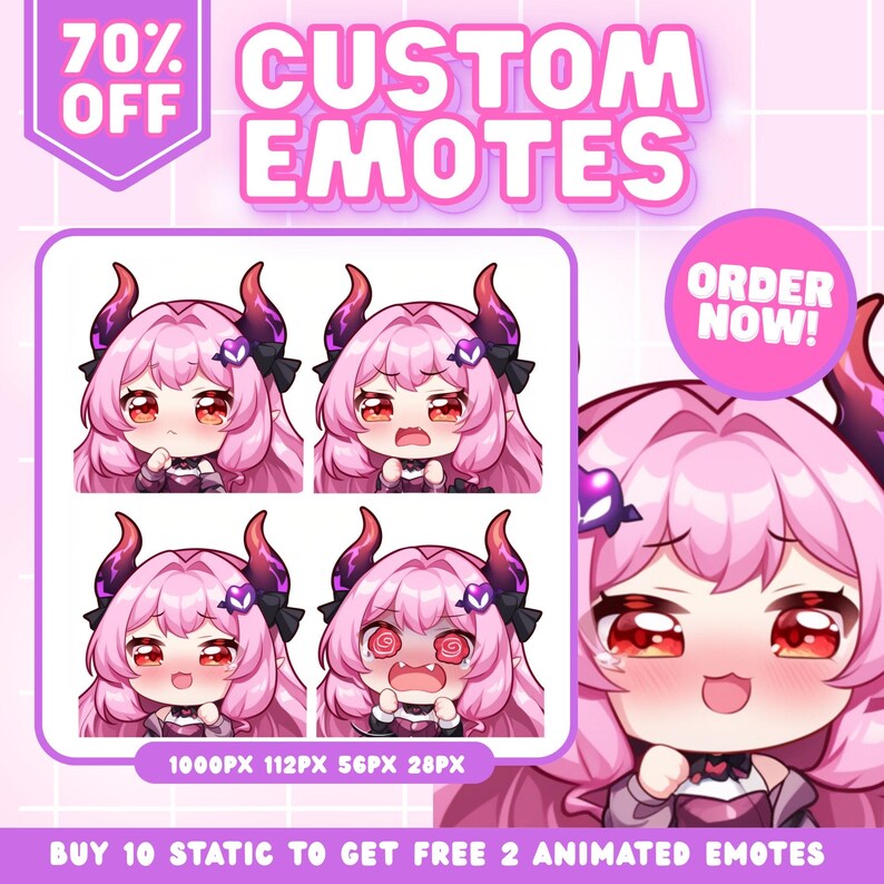 Custom Anime Twitch Emotes | Animated Streamer Emotes | YCH Commission ...