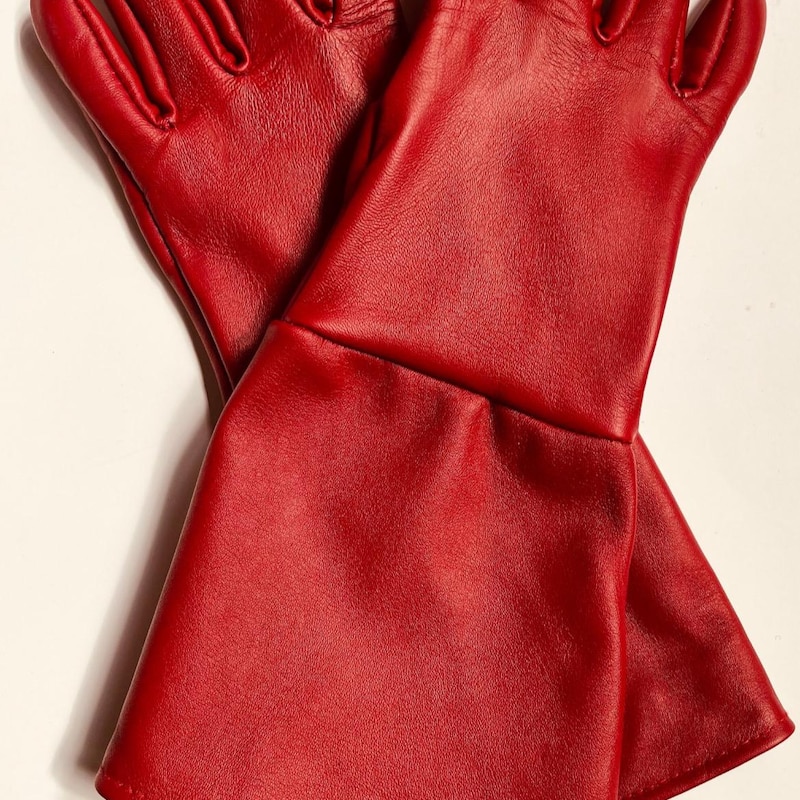 Red Leather Gloves - Etsy