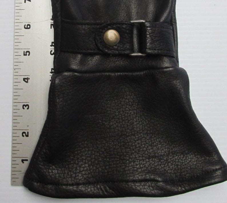 Black Bison Short Cuff Gauntlet Gloves - Fleece Lined - Made in the USA ...