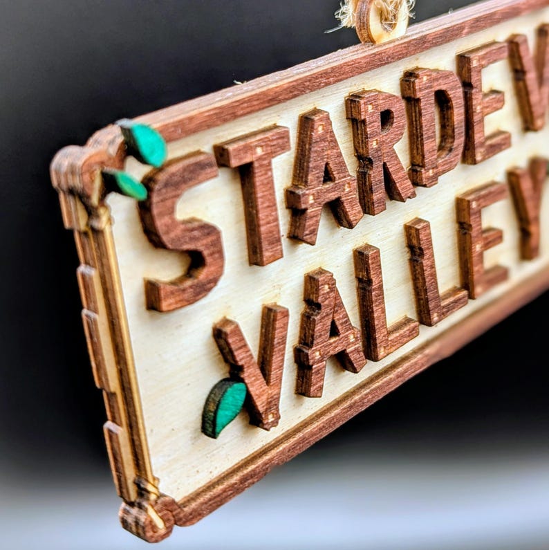 Stardew Valley Sign Ornament, 3D Layered Wood Sign - Etsy