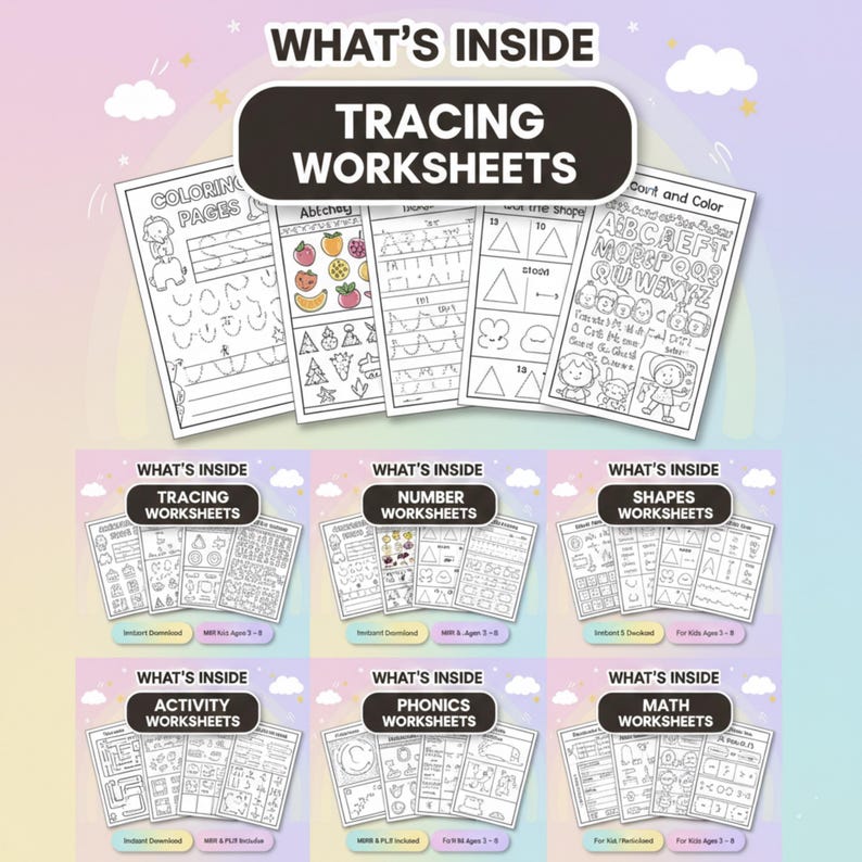 Kids Learning Activities Bundle | 35,500+ Coloring Pages & Worksheets ...