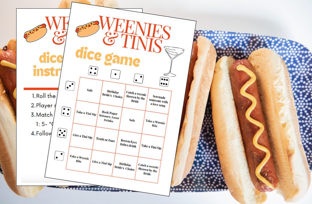 Weenies and Tinis Birthday Party Game - Etsy