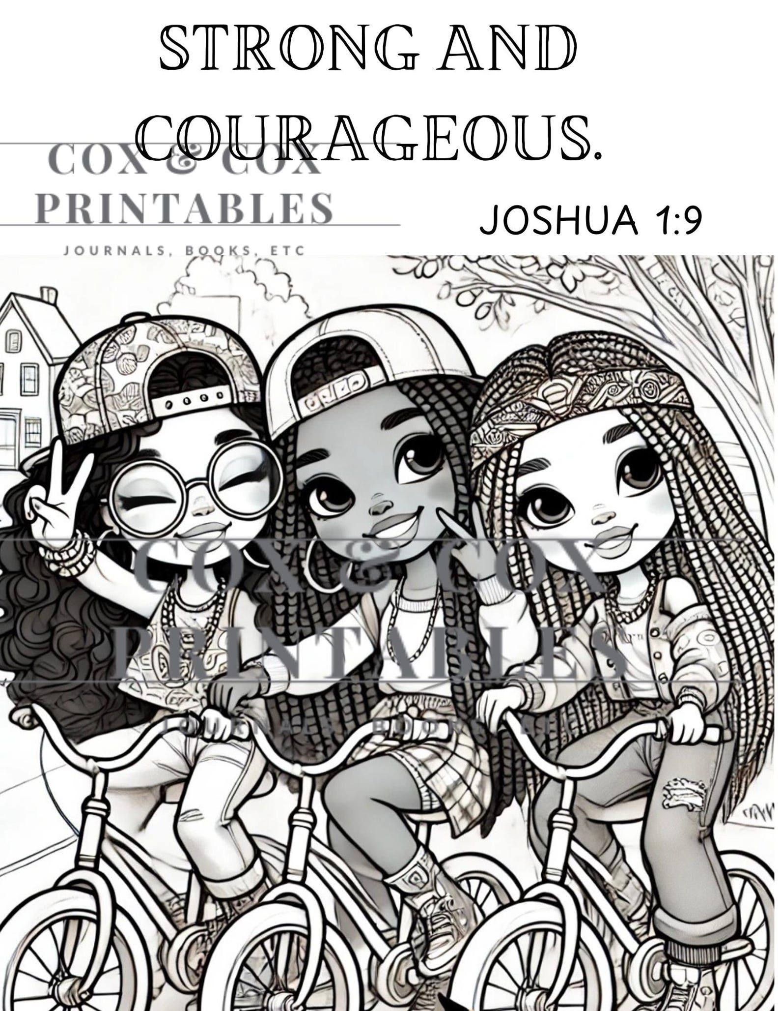 Strong and Courageous Coloring Page - Etsy