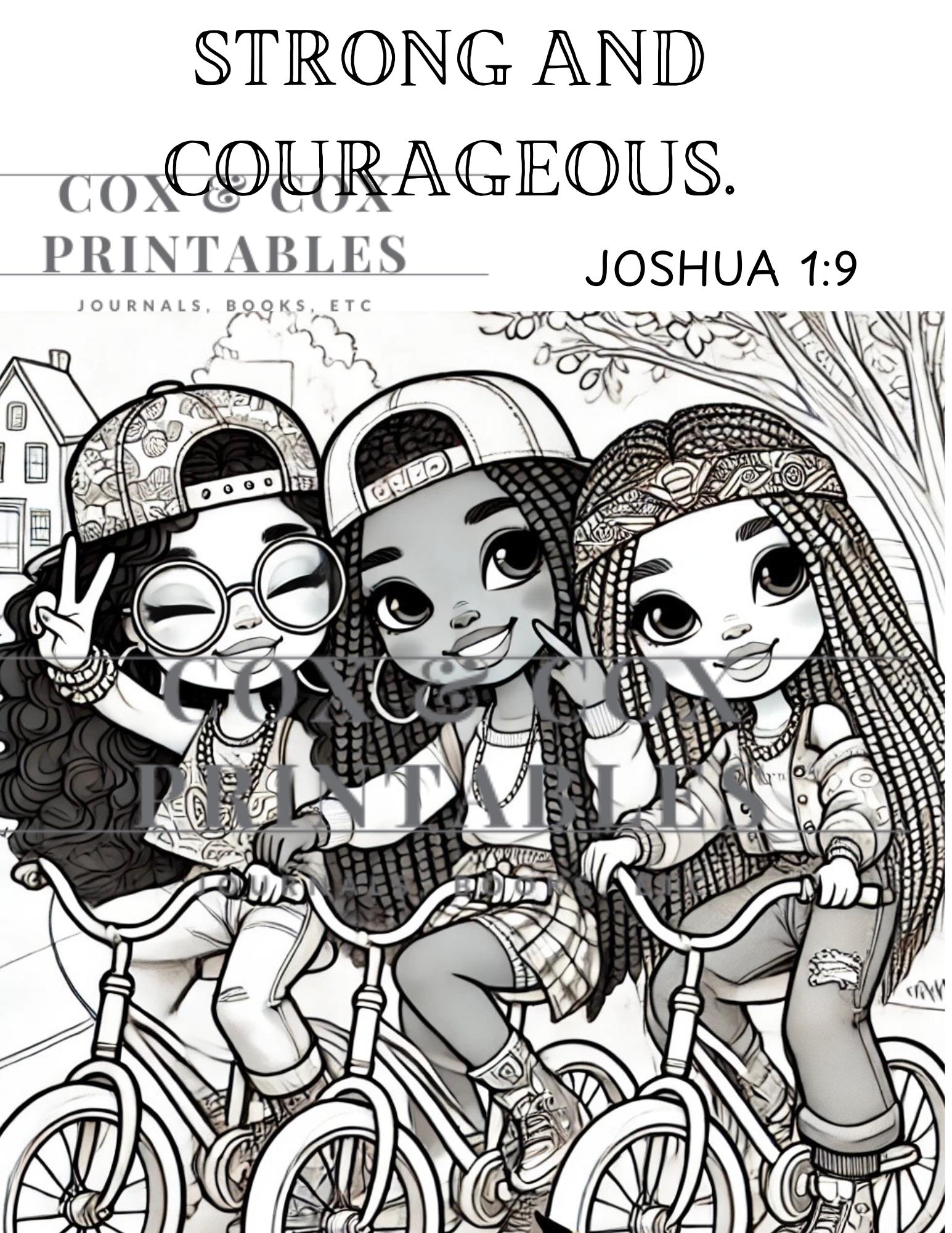 Strong and Courageous Coloring Page - Etsy