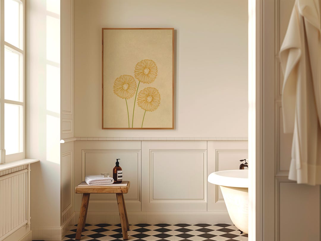 Yellow Daisy Print: Scandi Botanical Wall Art (digital Download - Etsy
