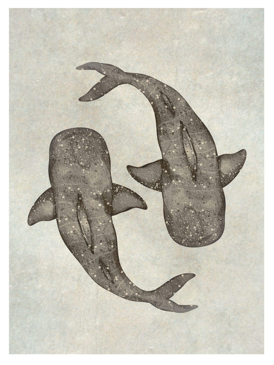 Fish Duo Wall Art, Contemporary Digital Print - Etsy