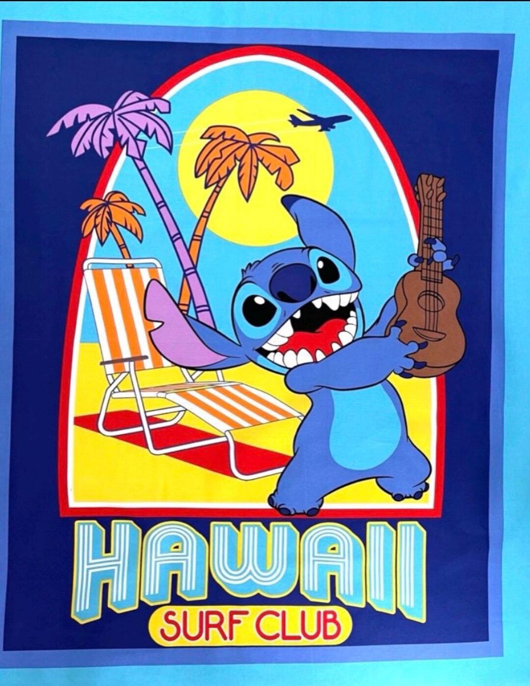 Disney Stitch Hawaii Surf Club 100% Cotton Fabric Panel - Etsy