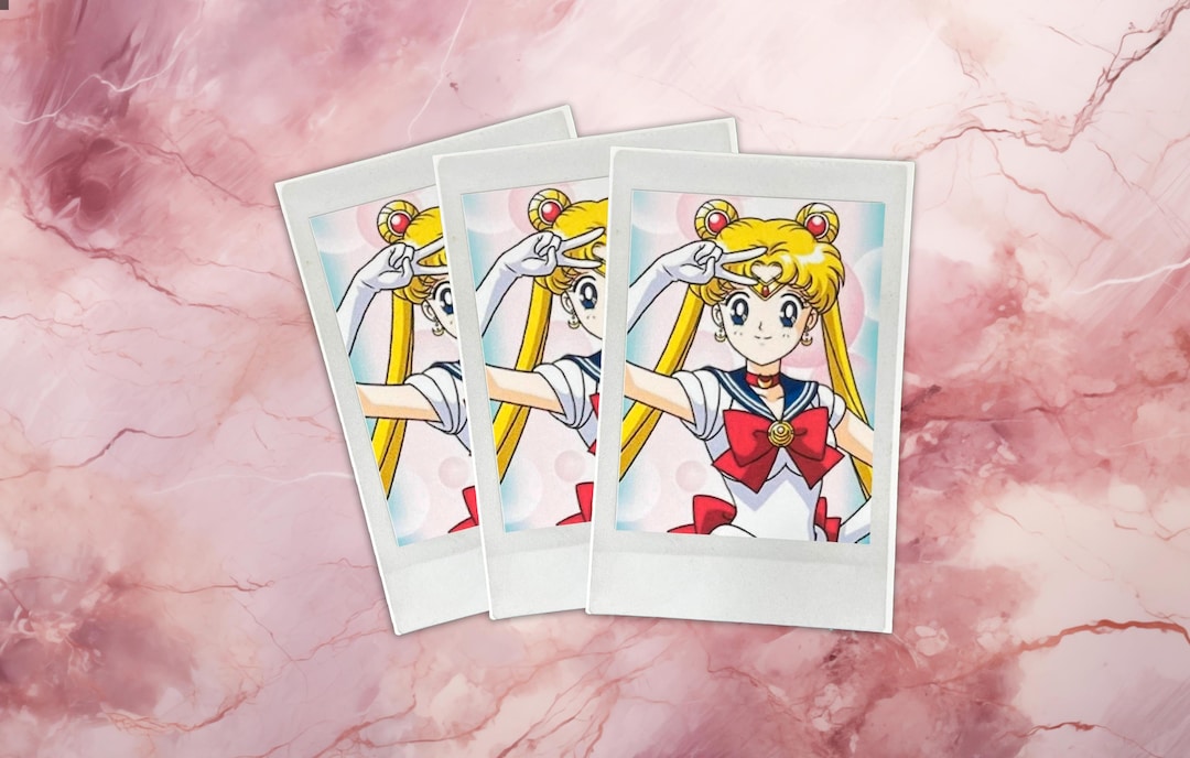 Sailor Moon Peace Sign Anime Polaroid Sticker Glossy Waterproof Manga ...