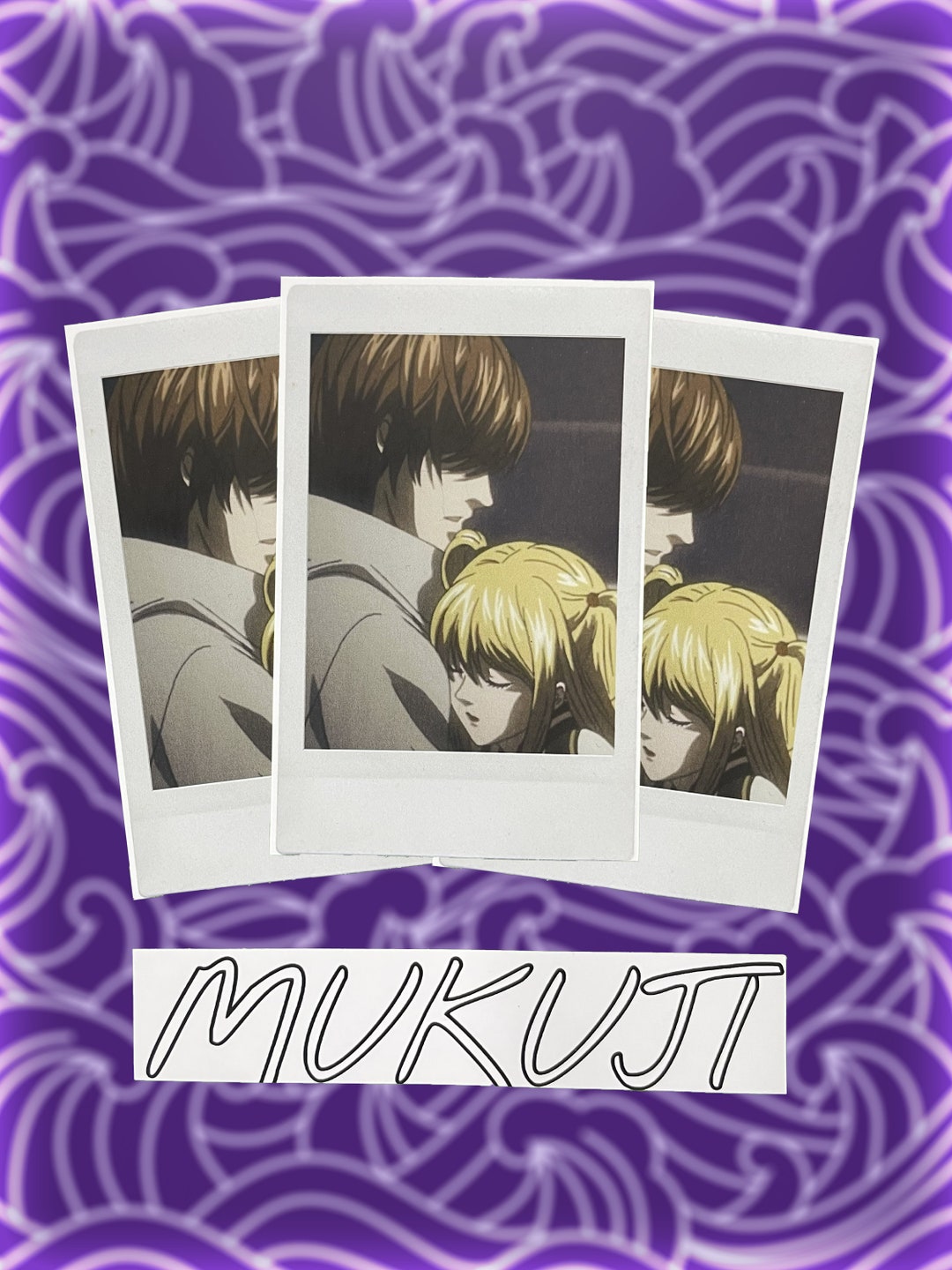 Light Hugging Misa Amane death Note Anime Polaroid Sticker Glossy ...