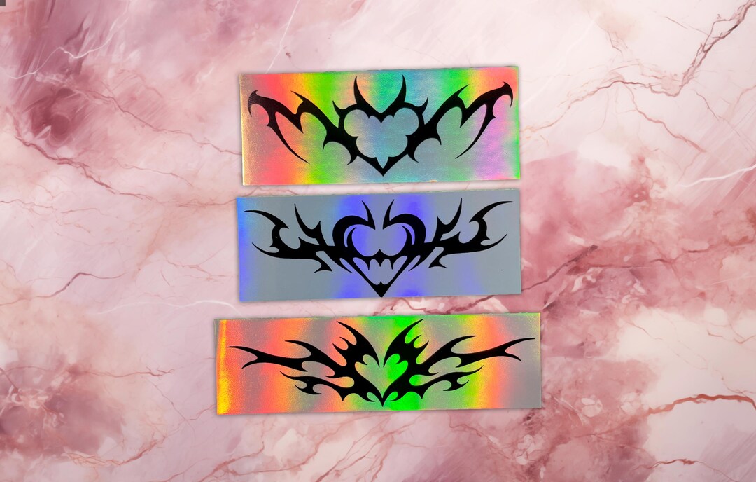 Flame Hearts Holographic Glossy Sticker, Perfect for Cars, Laptops ...