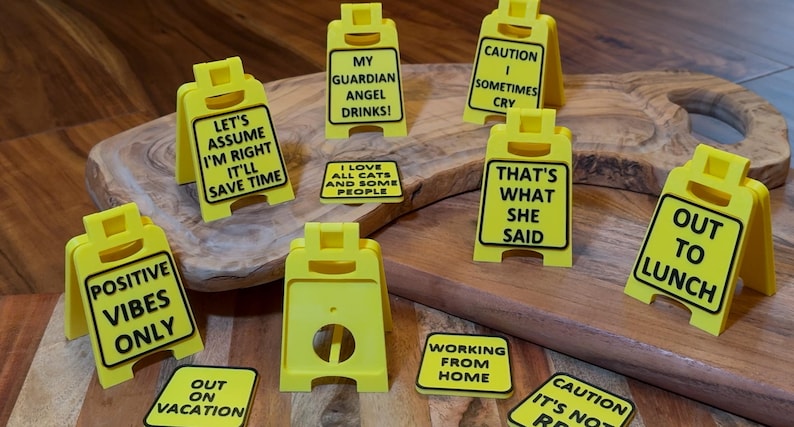 Caution Sign - Magnetic, Interchangeable (includes 2 Inserts) - Etsy