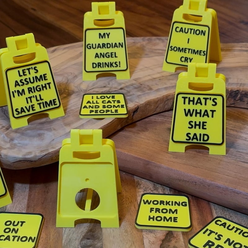 Custom Desk Caution Sign - Etsy