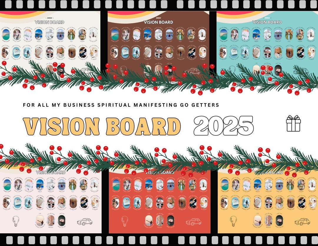2025 Christmas Vision Board Personalized Gifts Vision Boards Digital ...