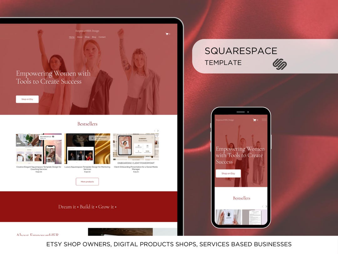 Digital Product Squarespace Template Etsy Shop Luxury Squarespace Small ...