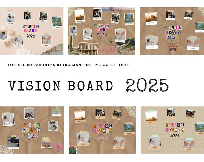 2025 Vision Board, 2025 Vision Board Template, Digital Vision Board ...