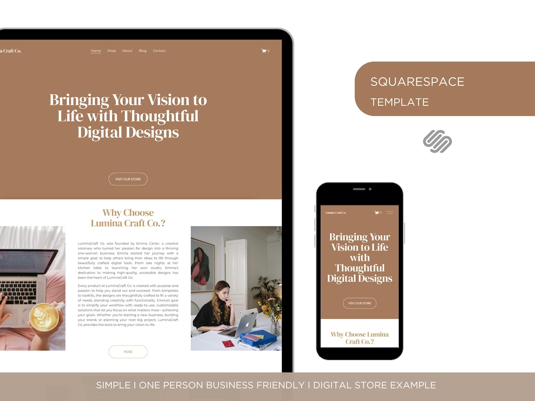 Digital Product Squarespace Template Online Shop Squarespace Website ...