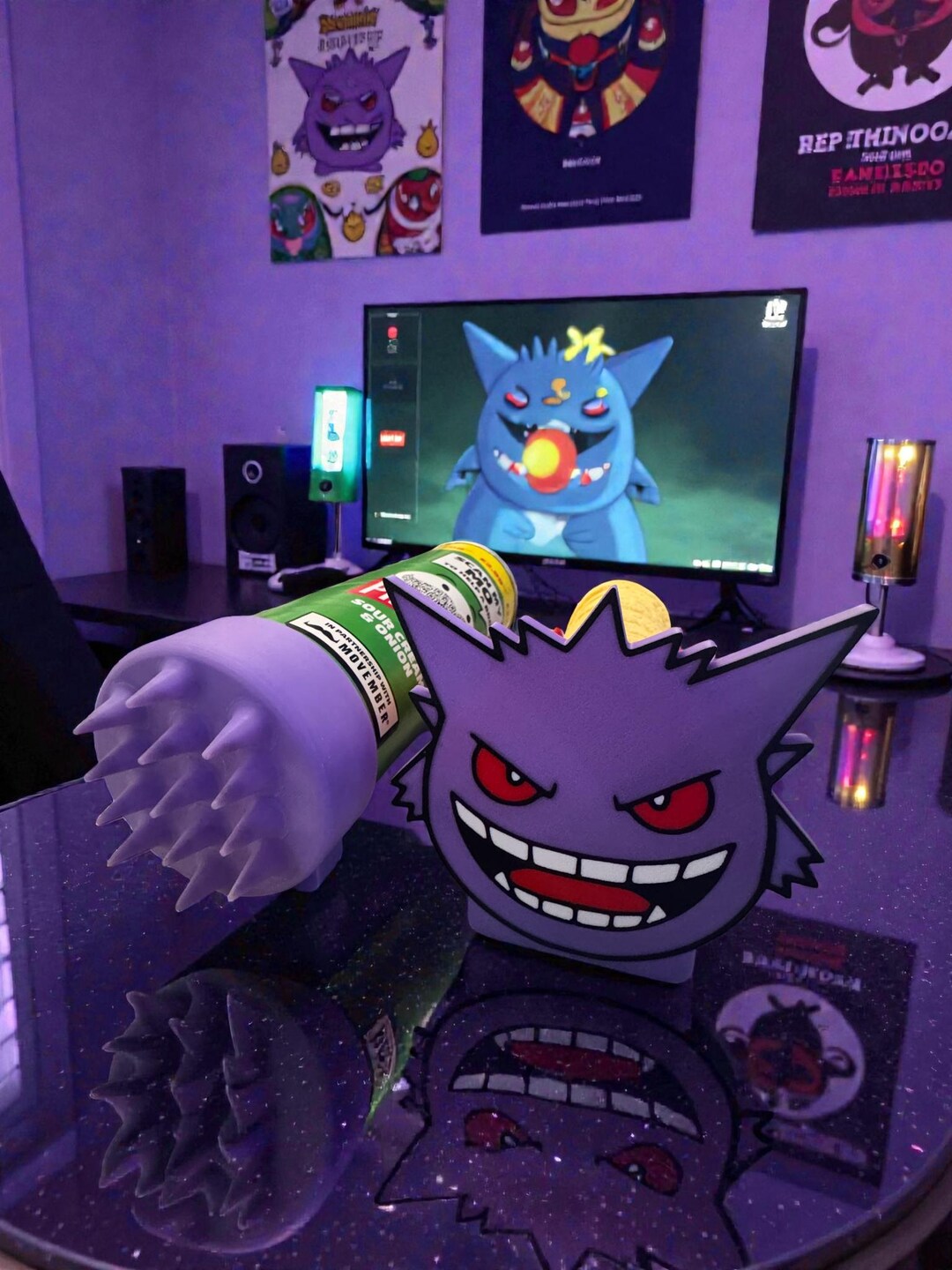 Gengar Inspired Pringles Tray | Pull-out Snack Holder for Pokémon Fans ...