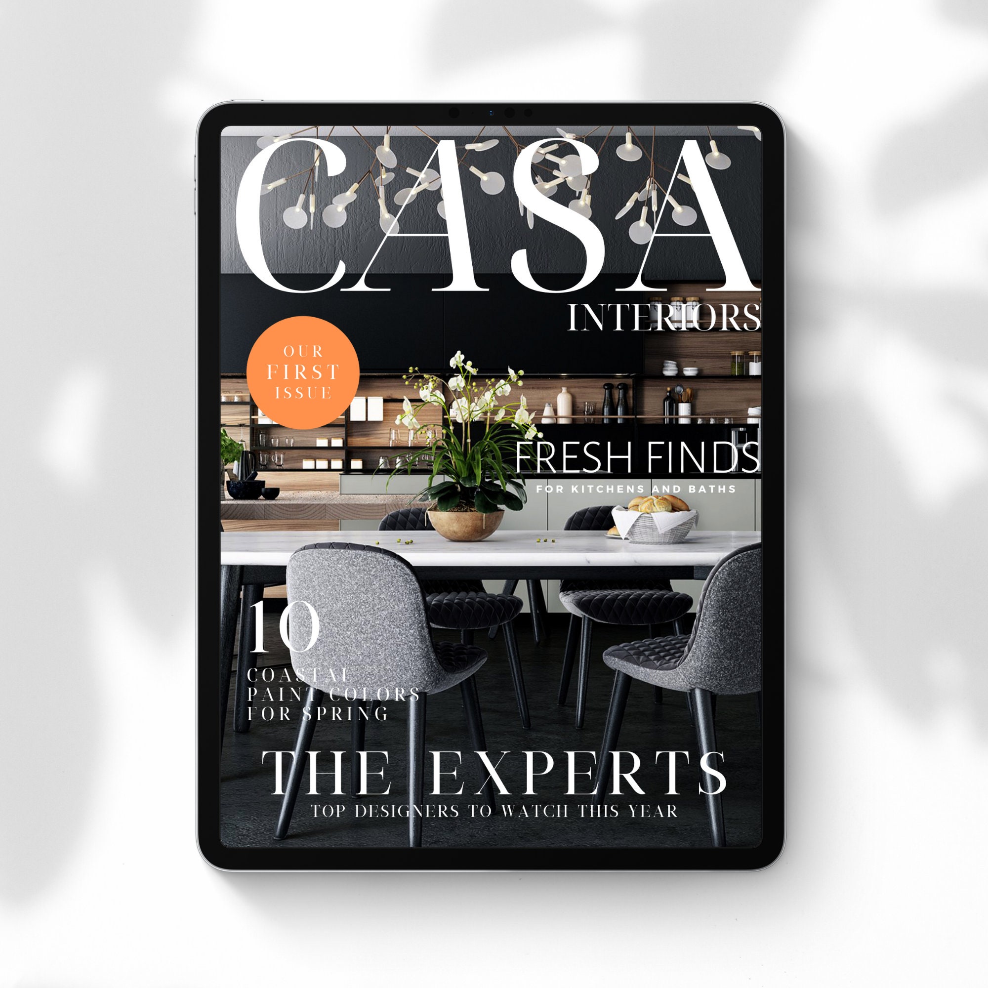 Interior Design Magazine Cover Template, Digital Magazine Cover ...