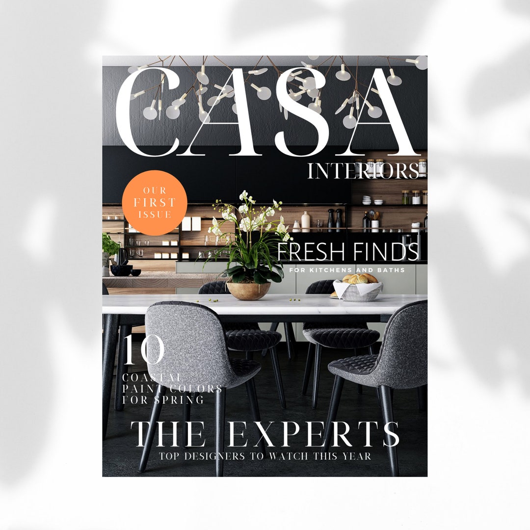 Interior Design Magazine Cover Template, Digital Magazine Cover ...
