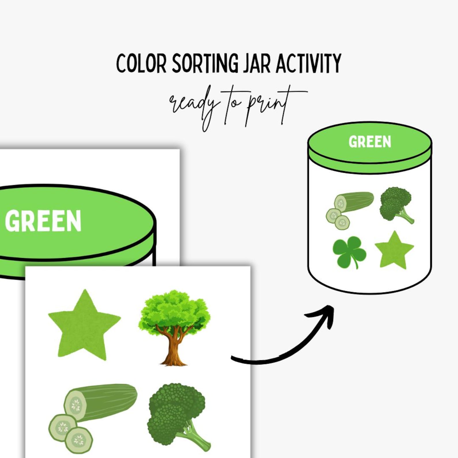 Color Matching Activity for Kids, Color Sorting Jar Activity, Toddler ...
