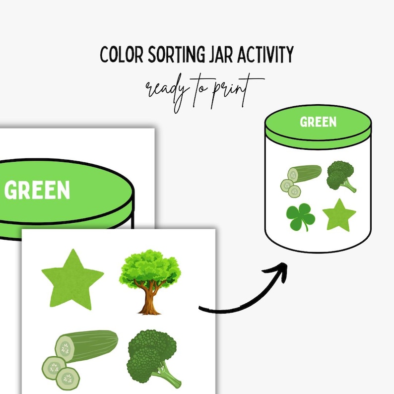 Color Matching Activity for Kids, Color Sorting Jar Activity, Toddler ...