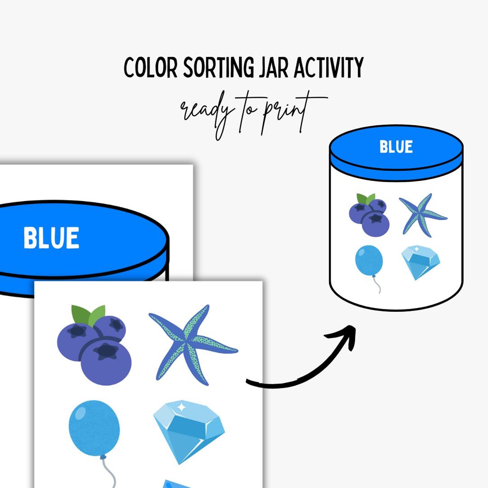 Color Matching Activity for Kids, Color Sorting Jar Activity, Toddler ...