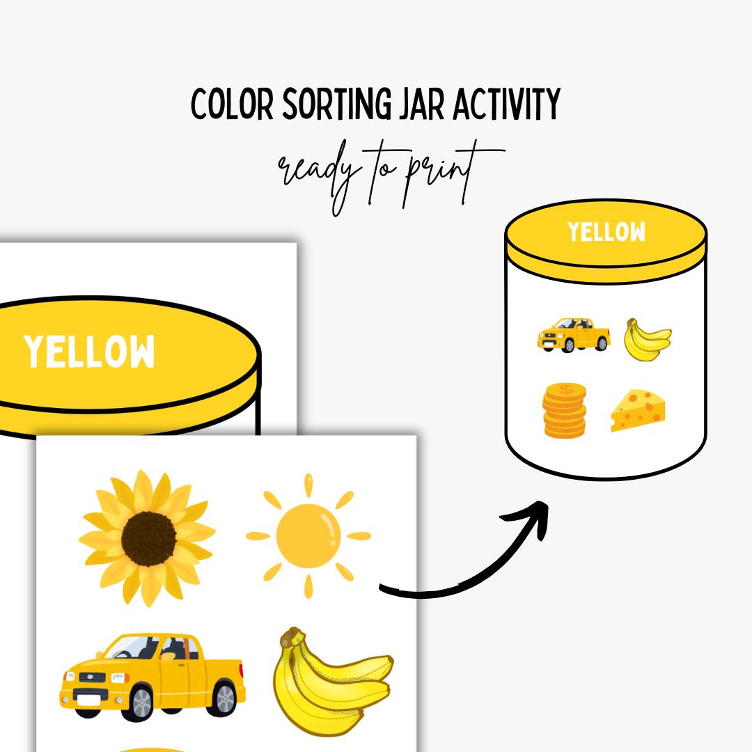 Color Matching Activity for Kids, Color Sorting Jar Activity, Toddler ...