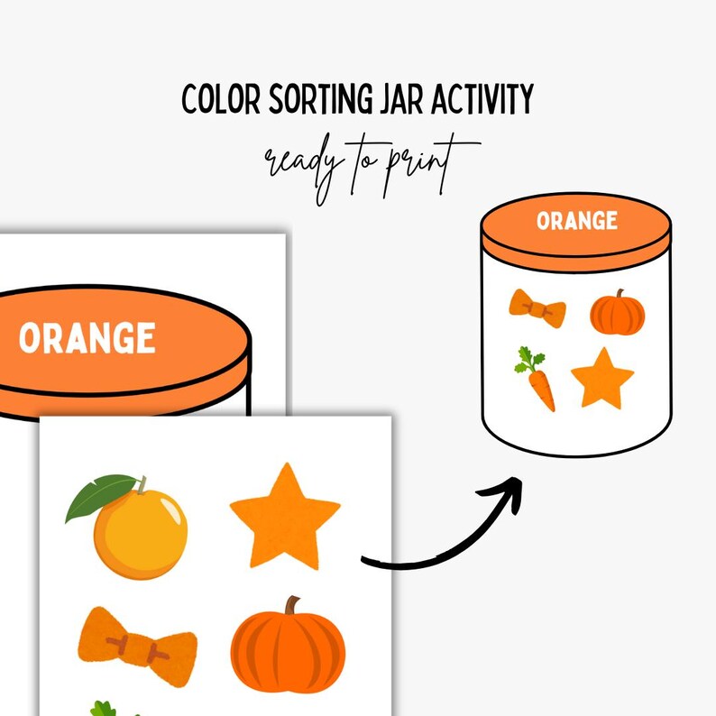 Color Matching Activity for Kids, Color Sorting Jar Activity, Toddler ...