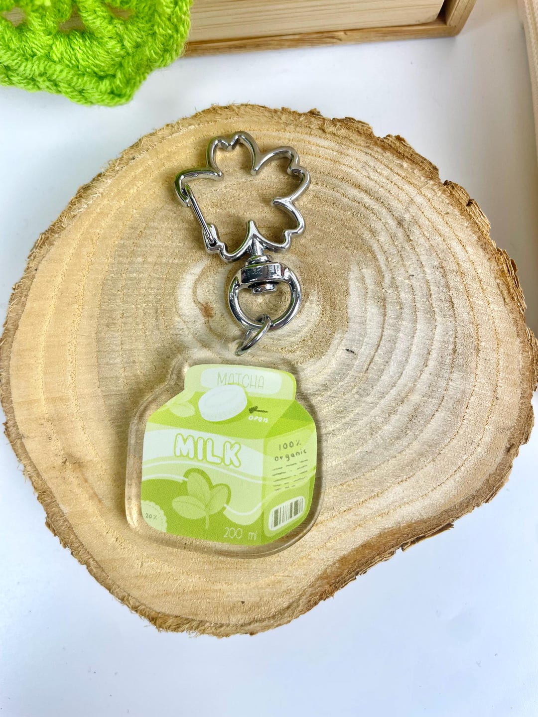 Matcha Milk Brick Keychain, Kawaii, Cute, Keychain, Korean Food, Cute ...