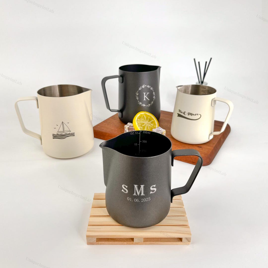 Latte Art Pitcher，laser Engraving，milk Frothing Pitcher，customized Cup ...