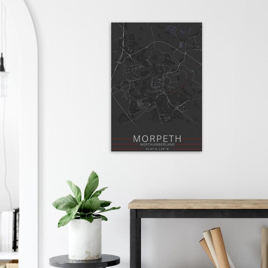 Morpeth Wall Art Map Poster Northumberland Art - Etsy