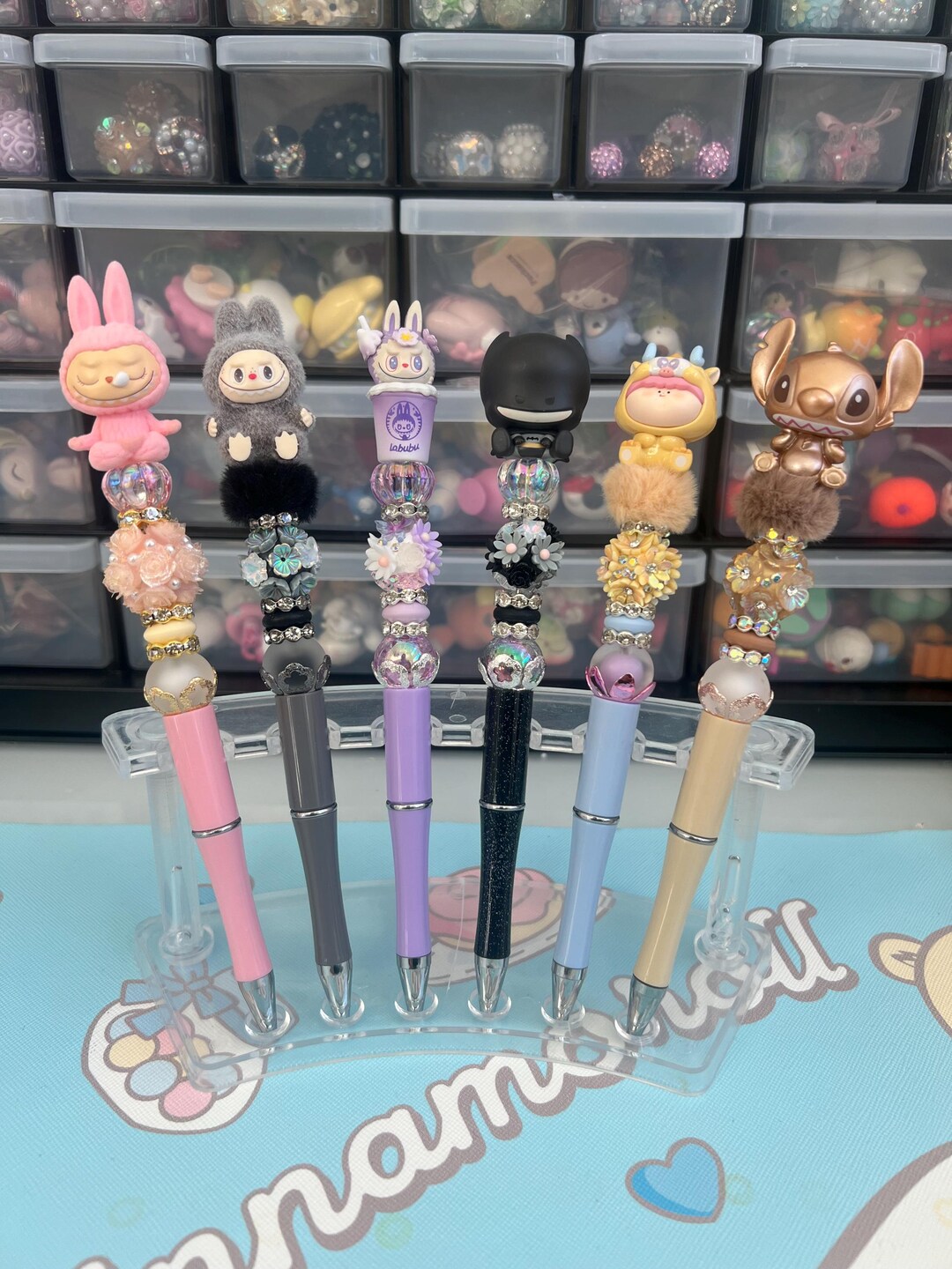 Beaded Pens | Labubu | Custom Gifts | Cute - Etsy