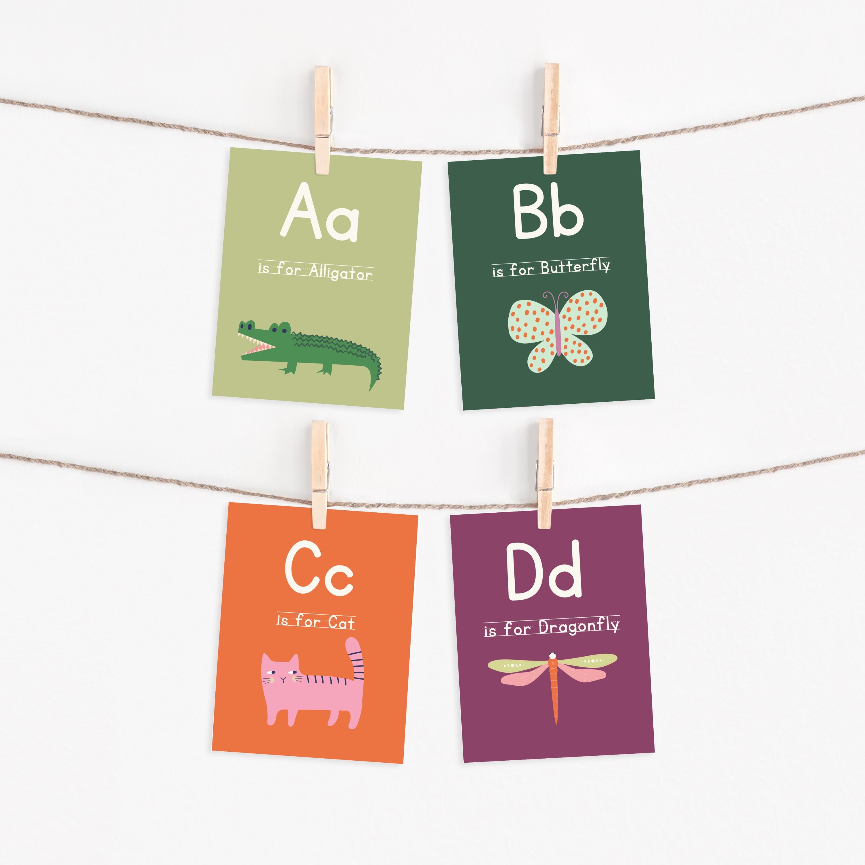 ABC Alphabet Flashcards | Printable Boho Zoo Animal Modern Schoolhouse ...