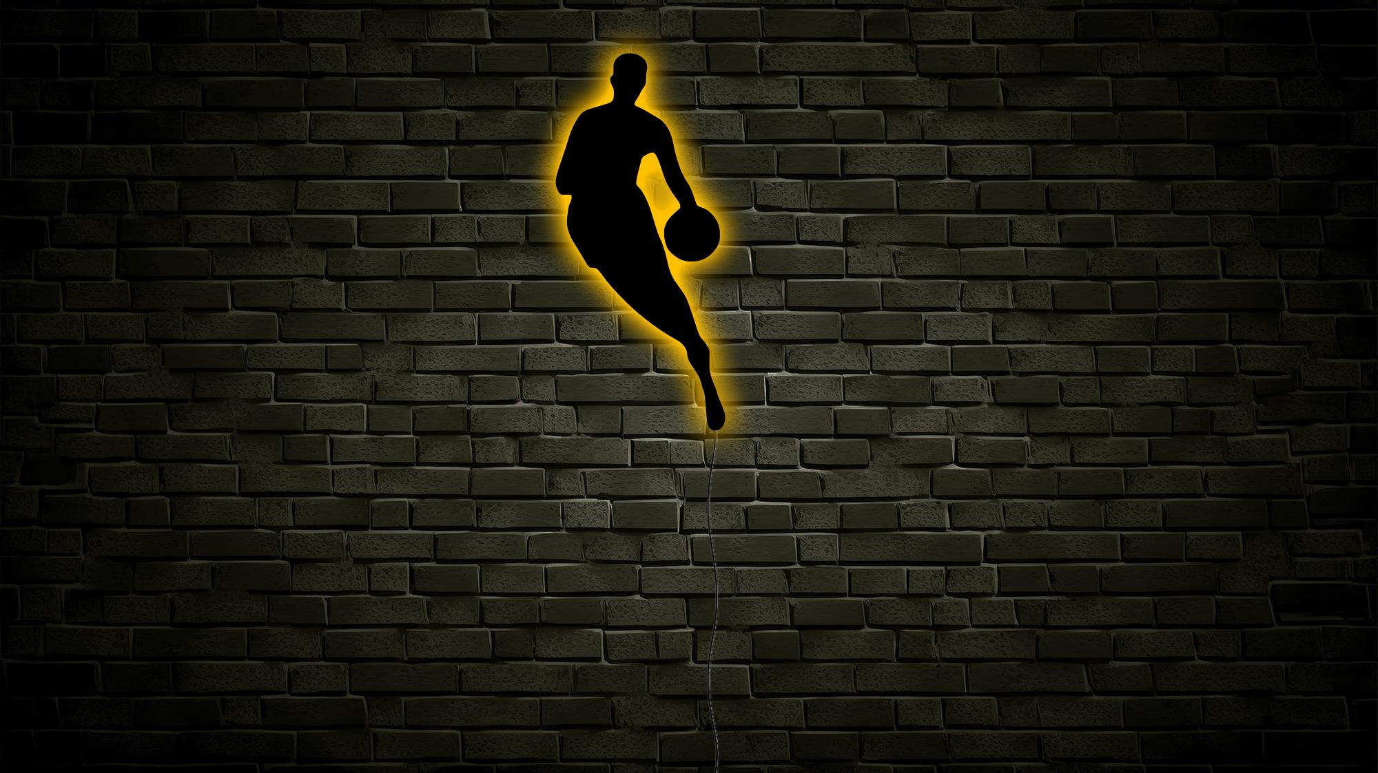 Michael Jordan Jumpman Metal Led Wall Sign, RGB Metal Wall Led Decor ...