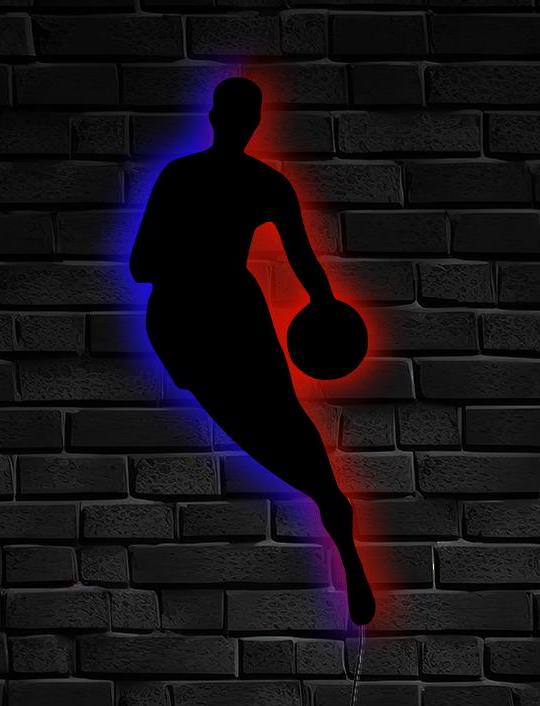 Michael Jordan Jumpman Metal Led Wall Sign, RGB Metal Wall Led Decor ...
