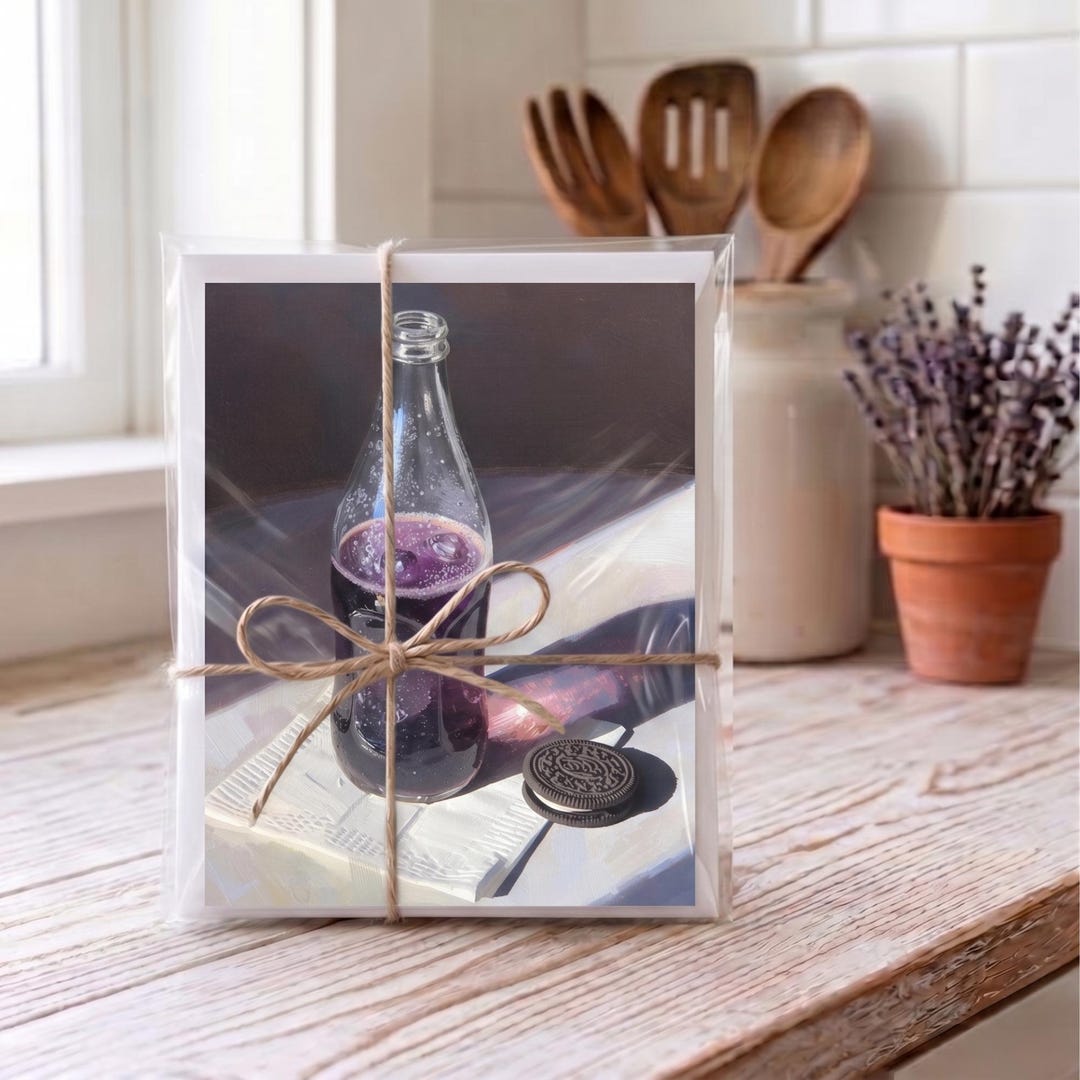 Grape Soda Card Set, 5×7 Still Life Art Greeting Cards, Silk Finish - Etsy