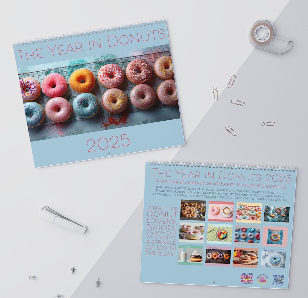 2025 Donut Wall Calendar, Fun Donut-themed Monthly Planner With ...