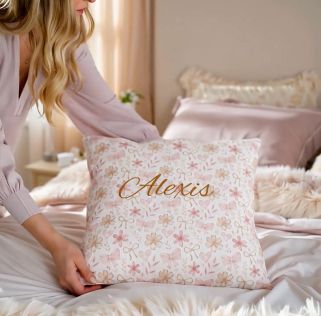Personalized Floral Pillow - Custom Decorative Pillow With Floral ...